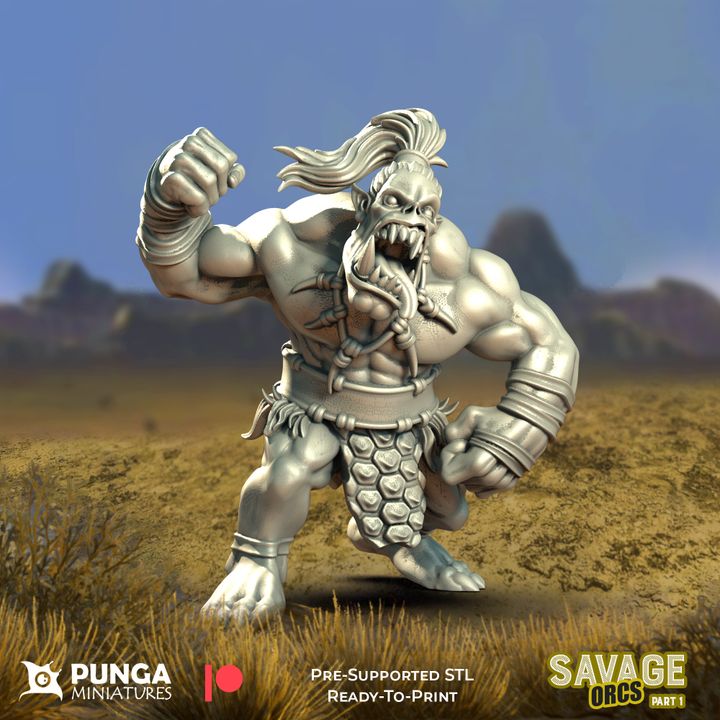 3D Printable Savage Orcs Complete Set by Punga Miniatures